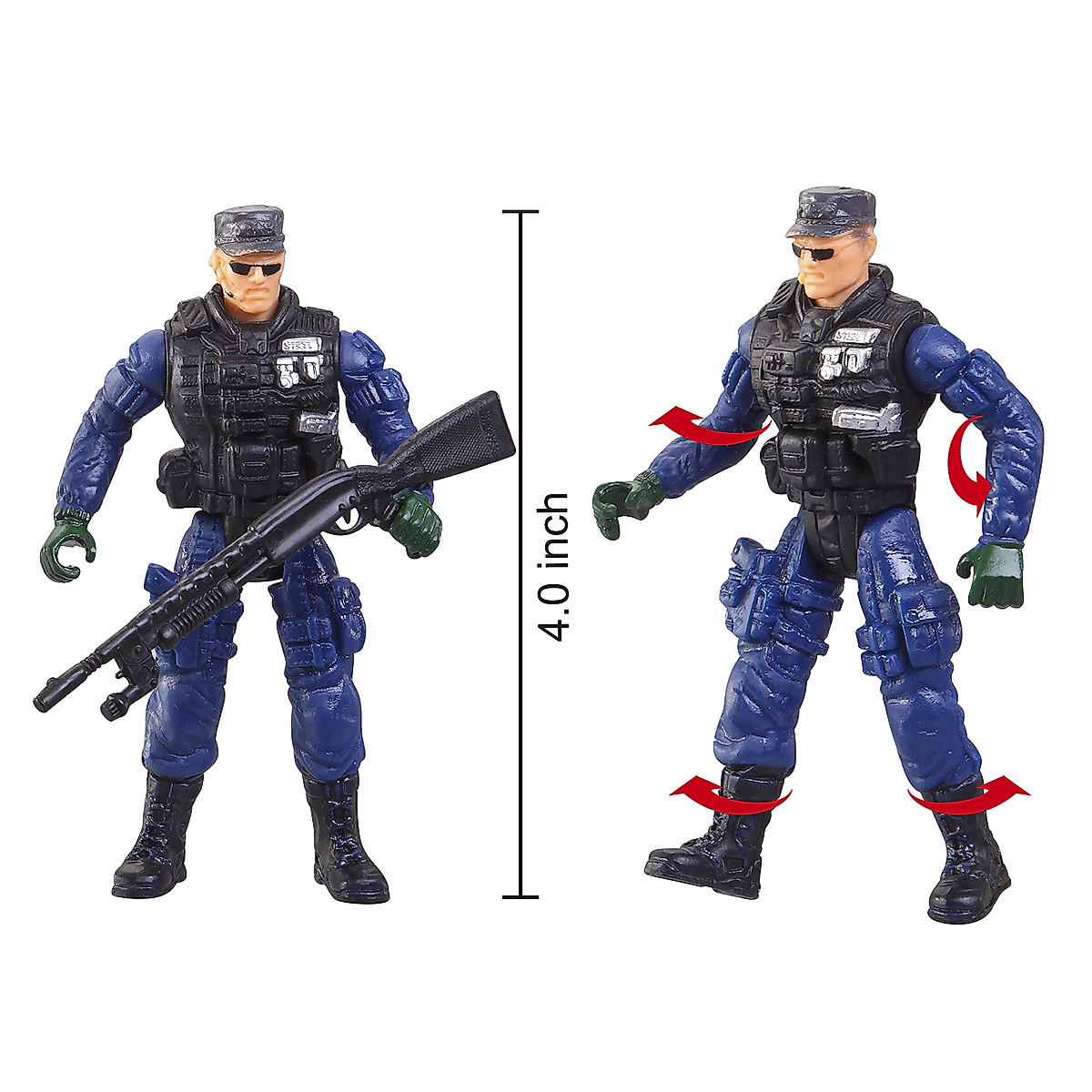 JOYIN Police Camp Toy Set of Friction Powered Police Car, Realistic Military Camp Tent and Policemen Action Figures, Police Vehicle with Light and Sound Siren for Over 3 Years Old Boys