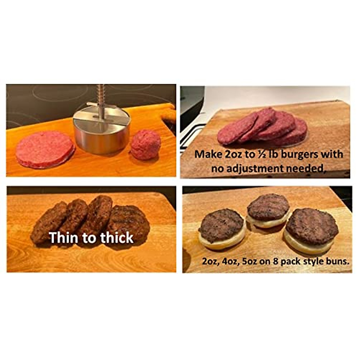 Legend Burger Press, Hamburger Patty Maker, Easy to Clean, 304 Stainless Steel, Commercial Grade, Burger Press Patty Maker, Hamburger Maker Mold, 4.33 inch