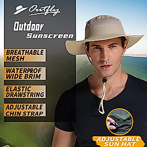 Wide Brim Sun Hat for Women and Men Summer Bucket Hats with UV Protection UPF 50+ for Fishing Hiking Beach Hats Kahki