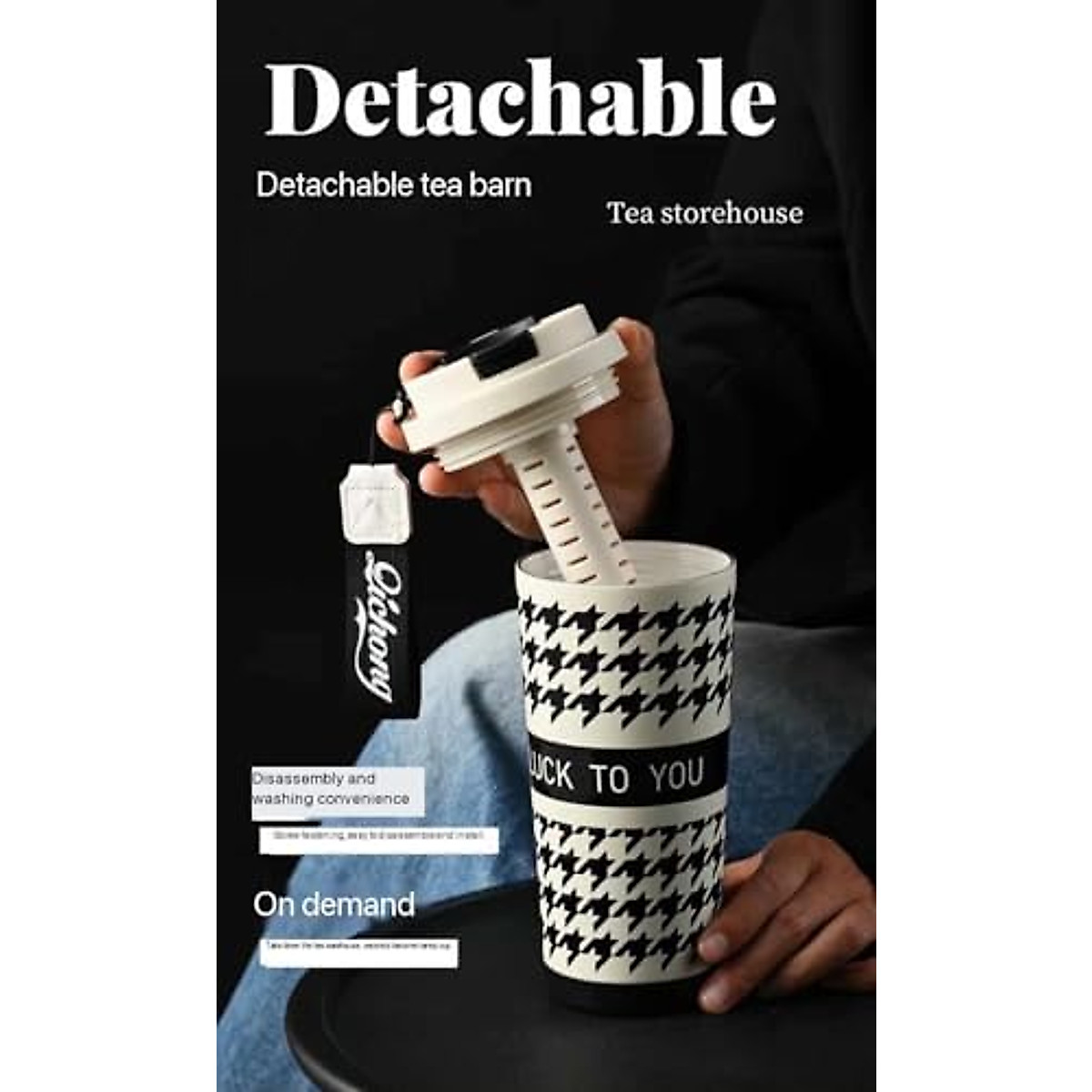 Coffee mug, Coffee Travel Mug +gift box,18 OZ stainless steel+ceramic tumbler, portable travel mug, Double drinking mouth, straight Drink +Straw, best wedding, anniversary, birthday gift