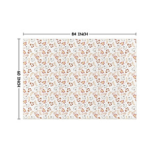 Artoid Mode Orange Pumpkins Maple Leaves Fall Area Rug, Autumn Thanksgiving Home Decor Low-Profile Washable Area Rugs for Entryway Bedroom Living Room Laundry Room Indoor 5x7 Feet