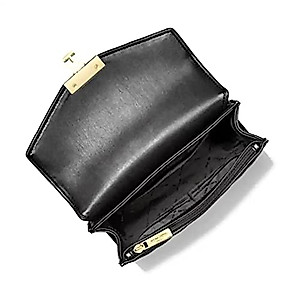 Michael Kors Small Rose Quilted Leather Shoulder Flap Bag Black