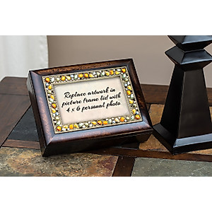 Cottage Garden Your Confirmation Amber Earth Tone Jeweled Music Box Plays How Great Thou Art