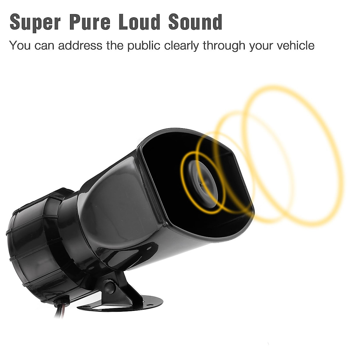 AUXMART Car Siren Horn 100W 7 Tone Sound Car Siren Vehicle Horn with Mic PA Speaker System Warning Siren Speaker Amplifier Horn Fit for Cars Vans Trucks Vehicle Motorcycles, 12V