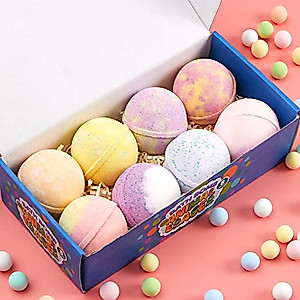 JOYIN Bath Bombs for Kids with Animal Eraser, 8 Pack Bubble Bath Bombs with Surprise Toy Inside, Natural Essential Oil SPA Bath Fizzies Set, Easter Gifts for Boys and Girls