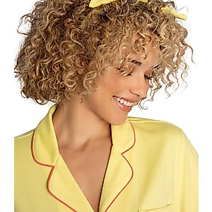 PJ SalvageThe Summer I Turned Pretty Lounge Short-sleeve Button Down Shirt and Bottom Shorts Pajama SetYellowSmall