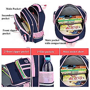 Mfikaryi Pretty Princess Girls Rolling Backpack,Kids Elementary Primary Wheeled Schoolbag