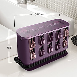 Remington H9100S Pro Hair Setter with Thermaluxe Advanced Thermal Technology Electric Hot Rollers 11 ¼", Purple, 1 Count