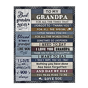 CIUGOIG Gifts for Grandpa Blanket Retirement Gift from Granddaughter Flannel Throw Blankets 50"X60"