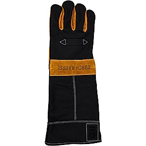 Burch Barrel Stockman's Leather Grill Gloves with Extra Long Thick Cuffs | Our Grilling Gloves are Made with 100% Genuine Leather and Heat Resistant Fabrics | Designed with Slicing and Dicing in Mind