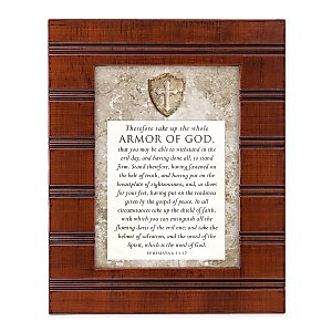 The Full Armor of God Ephesians 6:10-18 Wood Finish 8 x 10 Framed Wall Art Plaque