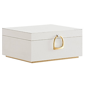 SONGMICS 2-Layer Jewelry Box, Jewelry Organizer with Handle, Removable Jewelry Tray, Jewelry Storage, Floating Effect, 8.1 x 9.4 x 4.3 Inches, Gift Idea, White UJBC165W01