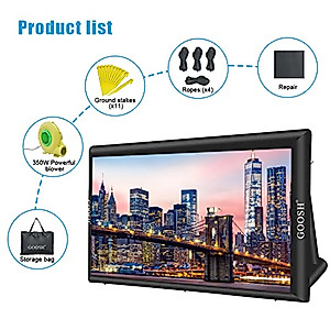 GOOSH Inflatable Projector Screen, Inflatable Movie Screen Outdoor with 350W Air Blower and Storage Bag, Easy Set up, 12FT Front and Rear Projection for Backyard Movie Night Theme Parties