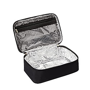 NATURAL STYLE Small Lunch Bag, Mini Portable Thermal Insulated Cooler Bag Lunch Box (Black)