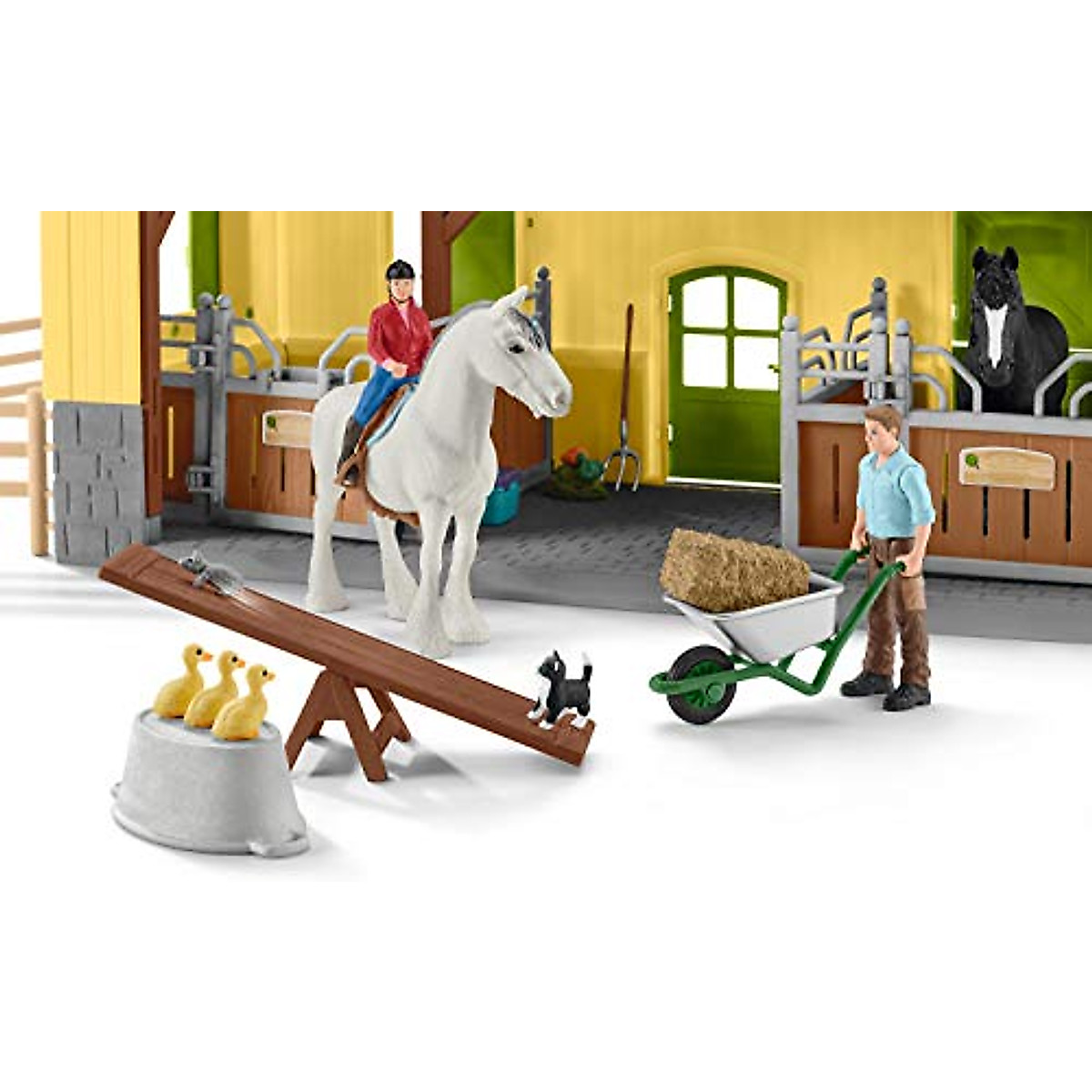 Schleich Farm World, 30-Piece Playset, Farm Toys and Farm Animals for Kids Ages 3-8, Horse Stable 10.5 x 49 x 34.5 cm