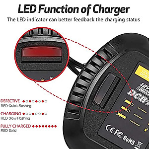 Upgraded 3500mAh 20V DCB206 Battery & Charger Combo for Dewalt 20V Battery and 12/20V DCB112 Charger, Battery for DCB206 DCB203 DCB204 DCD780 DCD785 DCD795 DCF885 DCF895 DCS380 DCS391 Battery Tools