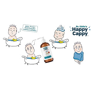 Happy Cappy Dr. Eddie’s Medicated Shampoo for Children, Treats Dandruff & Seborrheic Dermatitis, No Fragrance, Stops Flakes and Redness on Sensitive Scalps and Skin, Cradle Cap Brush Not Needed, 8 oz