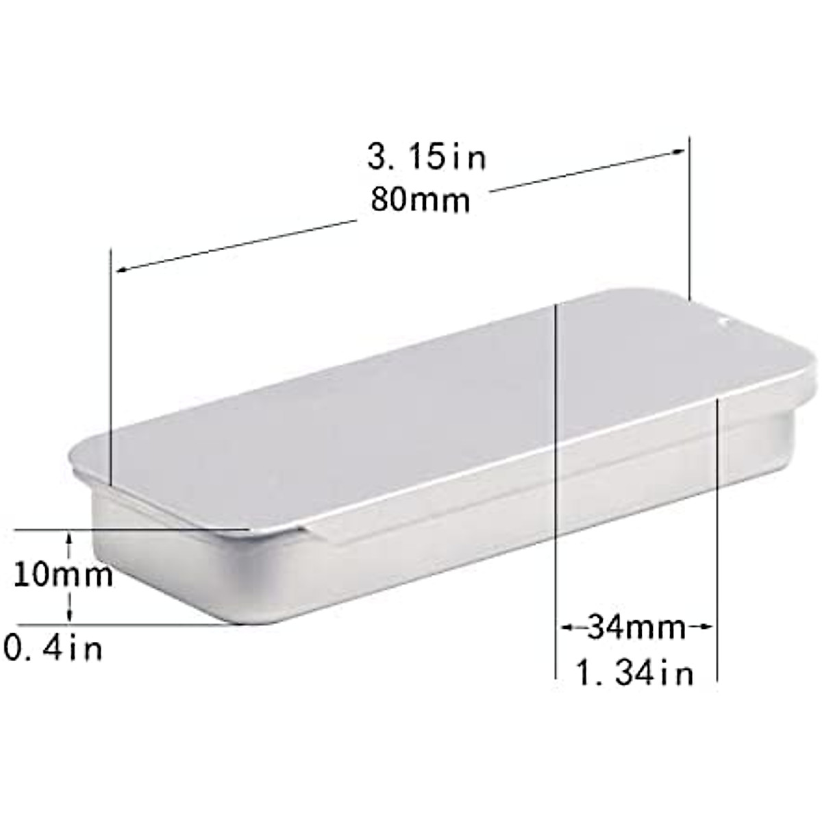 3 PCS Metal Tin Box Containers Rectangular Empty Hinged Tins Box Containers 3.15 by 1.34 by 0.4 Inch for Candies Jewelry Crafts Pills Survival Kit
