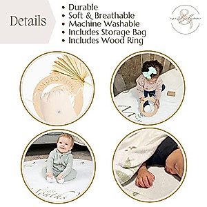 Baby Milestone Blanket | Round Design Baby Monthly Milestone | Flannel Milestone Blanket for Baby Boy Girl | Bag N Ring | Soft Baby Monthly Milestone Blanket