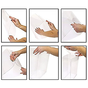 DollSafe Deluxe Clear Folding Display Case with Acrylic Top and Base for 11-12 inch Dolls or Action Figures, 9.5" W x 5" D x 13" H