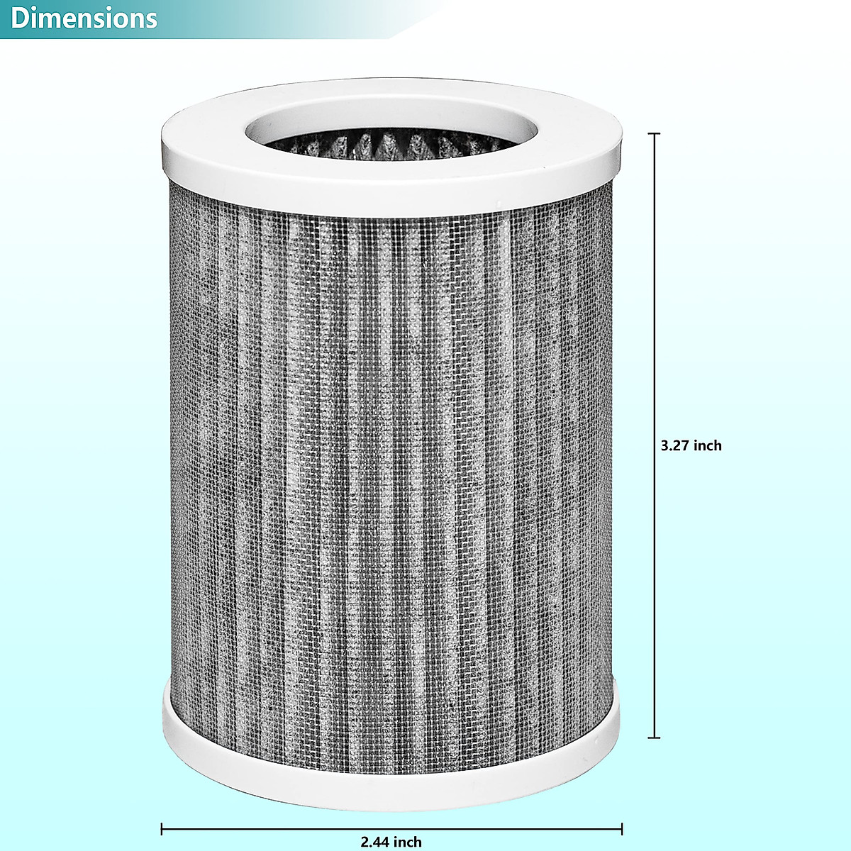 Lhari 2-in-1 Mini Portable True HEPA Replacement Filter, Compatible with Pure Enrichment PureZone Mini Portable Air Purifier PEPERSAP, 4-Pack
