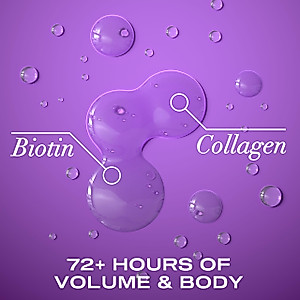 OGX Thick & Full + Biotin & Collagen Volumizing Shampoo, Nutrient-Infused Hair Shampoo with Vitamin B7 Biotin Gives Hair Volume & Body for 72+ Hours, Sulfate-Free Surfactants, 25.4 fl. oz