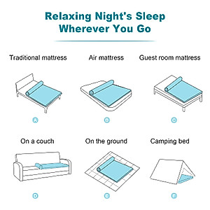 iHomy 3 Inch Memory Foam Mattress Topper Cooling Gel Infused Queen Mattress Toppers with Removable Breathable Cover 2-Layer Design (Queen, 3 Inch (Upgrade 2 in 1))