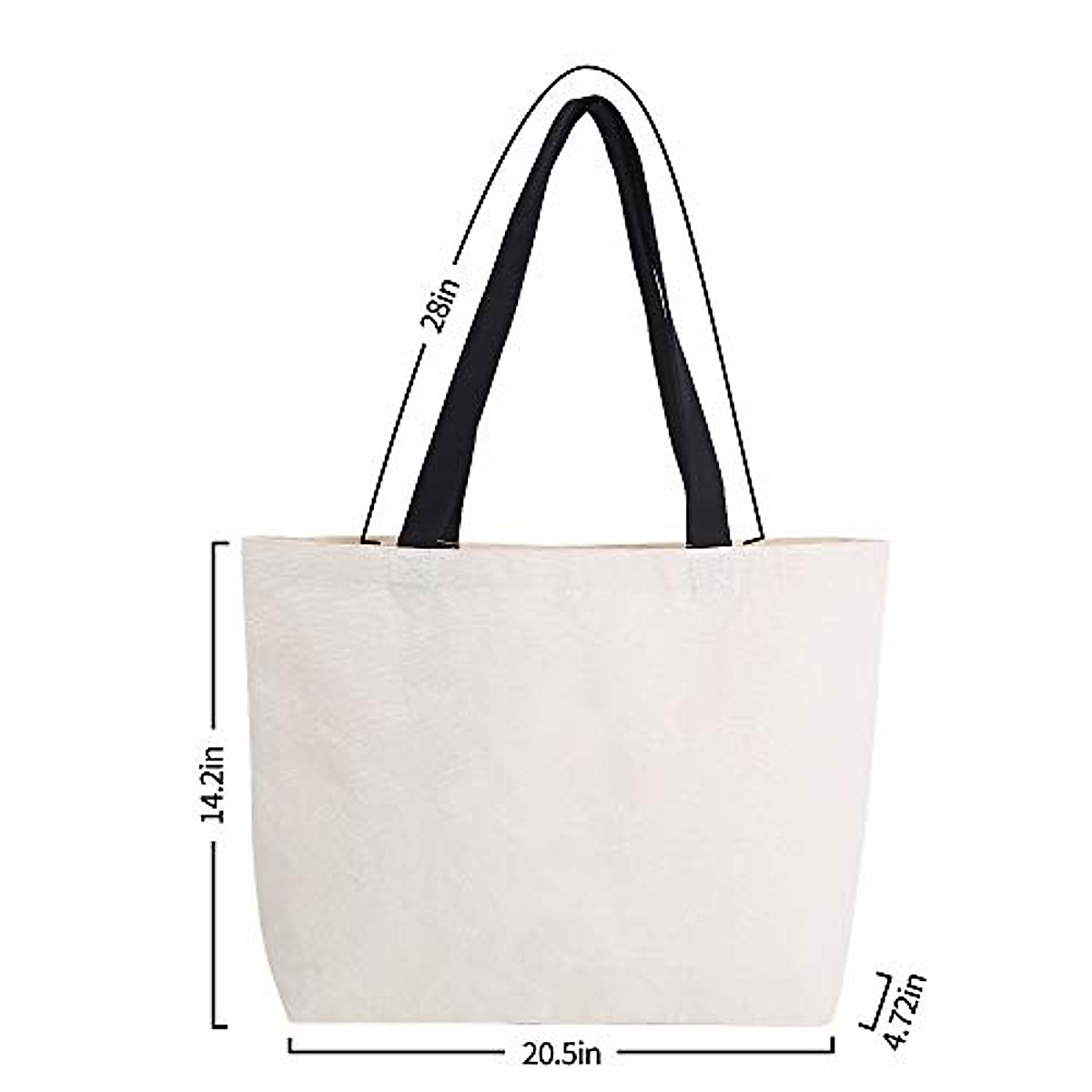 Azuca Reusable Grocery Canvas Bags with Inner Pocket Large Beach Shopping Heavy Duty 12 oz Tote Multi Purpose Natural - 20.5 x 14.5 x4.5 inch, 5 Pack