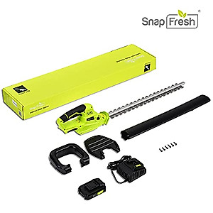 SnapFresh 20V Cordless Hedge Trimmer - 22" Dual-Action Blade, Hedge Trimmer Cordless with 2.0Ah Battery and Charger, Grass Trimmer