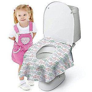 Cadily On-The-Go Disposable Toilet Seat Covers for Kids & Adults: 20 X-Large, Waterproof, Portable, Individually Wrapped Toilet Seat Cover That Completely Covers Any Toilet Planes-Trains-Cars