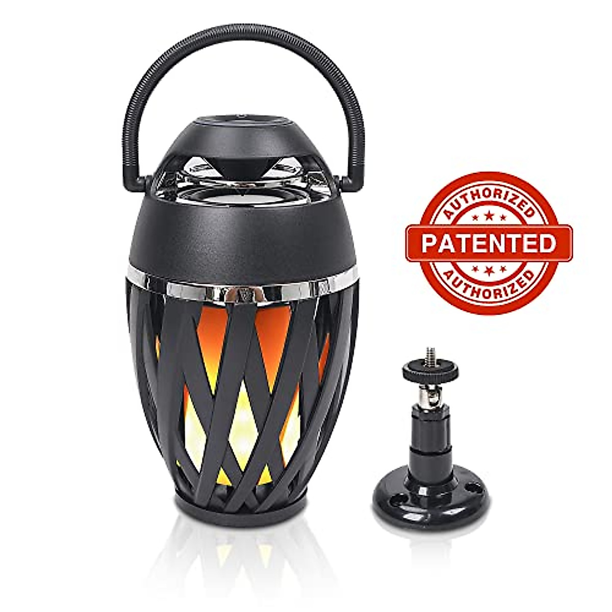 Sound Town 2-Pack Portable Bluetooth Speakers with LED Lights, True Wireless Stereo (TWS) Bluetooth, Wall Mount Brackets, and Decorative Flame, for Outdoors, House Party, Patio and Home (OPIK-F1-PAIR)