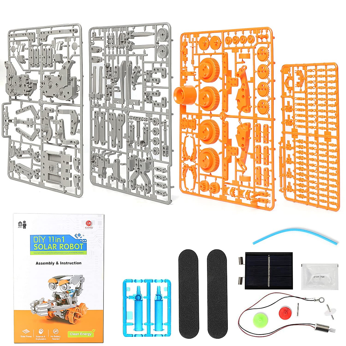 CIRO STEM Projects Solar Robot Toys, 11-in-1 Education Science Experiment Kits for Kids Ages 8-12, 288 Pieces Building Set