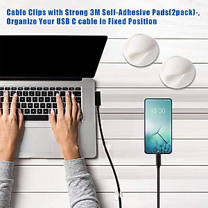 RUJOI Long USB C Cable 15FT, USB C to USB C 2.0 Long Fast Charge and Data Cable, USBA to C Adapter and Cable Clip Included