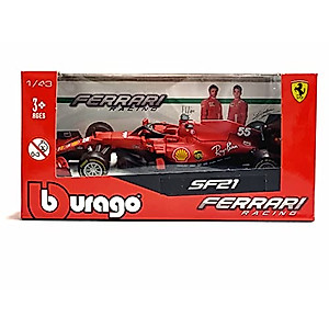 Bburago 1/43 2021 Ferrari SF21 F1#55 Carlos Sainz Diecast Model Car 36829