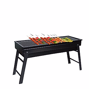 ZICANA BBQ Grill Folding Barbecue Charcoal Grill BBQ Baking Heavy Duty Folding BBQ Tool Kits Outdoor Cooking Camping Hiking Picnic Accessory Picnic