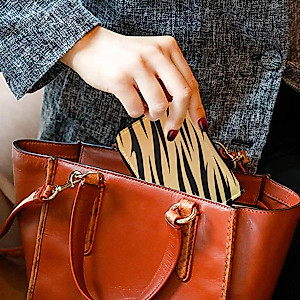 Slim Minimalist Soft Leather Mini Case Holder Organizer Wallet for Women Men Tiger Print Animal