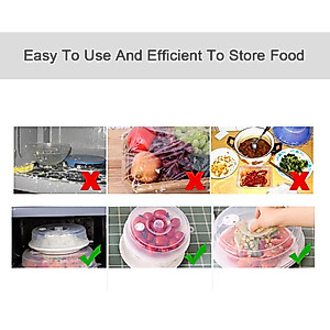 Transparent Dish Lid Plastic Microwave Food Plate Cover Reusable Bowl Lid for Kitchen Dishes Bowls Jars(6.69in*6.69in*1.57in)