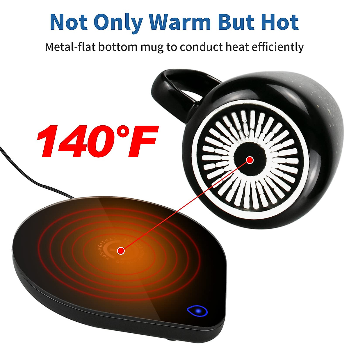 【2023 Upgraded】 Coffee Warmer with Mug Set/Coffee Cup with Warmer/Coffee Mug Warmer with 2 Temperature/Coffee Cup Warmer for Desk/Gifts for Birthday, Thanksgiving Day and Christmas, Valentine's Day