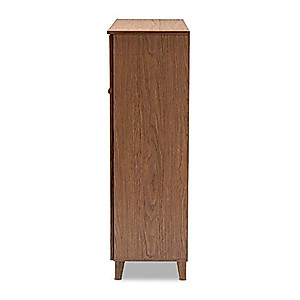 Baxton Studio Shoe Cabinets, One Size, Walnut