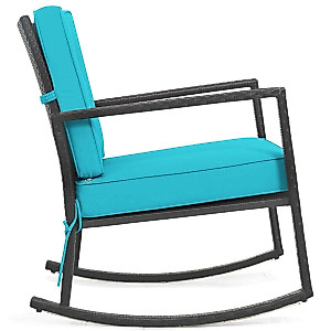 UYSB 2PCS Patio Rattan Rocker Chair Outdoor Rocking Chair Cushion Chair Rocking Chair Rocker Chair Rocker Camp Chair Rocker Recliner Rocking Camp Chair Rocking Chairs Outdoor Rocking cha