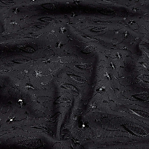 Ben Textiles Heavy Cotton Eyelet Black Fabric by the Yard