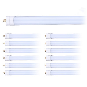 TRLIFE 8FT LED Tube Light, T8 8FT LED Bulbs 45W 5000K Daylight White FA8 Base LED Tube Lights, Fluorescent Light Bulbs Replacement, Frosted Cover, 5400Lumens, Dual-End Powered (12Pack)