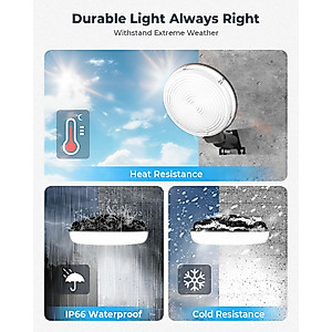 AGranTOP LED Barn Light, 12000LM Dusk to Dawn Outdoor Lighting with Photocell Adjustable Angle 100W 6500K Daylight IP66 Waterproof Street Light for Barn/Yard/Garage/Security