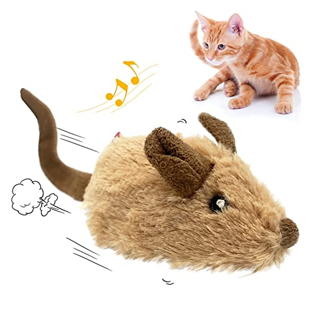 Gigwi Cat Toys for Indoor Cats, Interactive Cat Toys for Cat Exercise, Automatic Moving Kitten Toys with Real Mouse Sound
