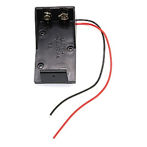 RuiLing 4pcs 9V Battery Holder Box with 2X Lead Wire Spring Clip DIY Plastic Cell Batteries Container