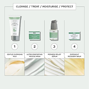 REN Clean Skincare - Evercalm™ Mini Overnight Recovery Balm - Skin Barrier Repairing In-Sleep Face Balm for Dry, Damaged & Sensitive Skin, Cruelty-Free, 0.5 fl oz