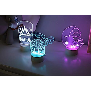 ETCHEY Personalized Dinosaur Night Light, Dinosaur Night Light, Boy's Room, Kid's Bedroom Decor Children's Light, Kids Bedroom