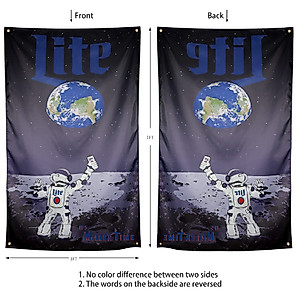 ZKflager Miller Flag Astronaut Meme Flag Funny Cool Flags Banner 3x5 Ft for Man Cave Frat Room Guys College Dorm Bedroom Wall