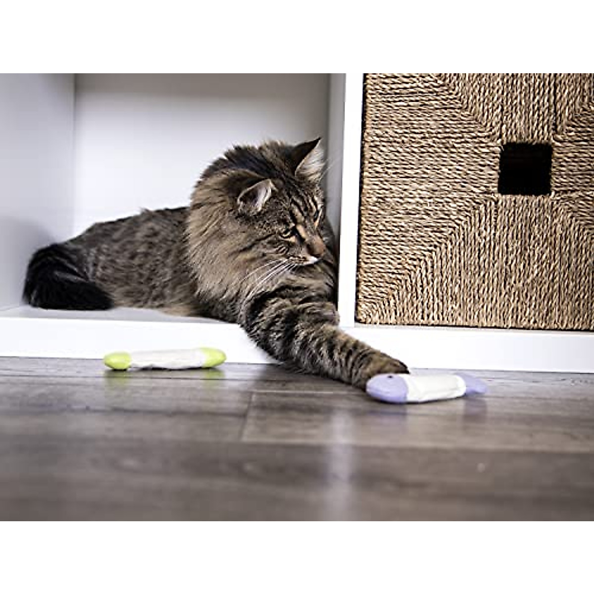 SmartyKat (3 Count) Fish Flop Crinkle Catnip Cat Toys - Multi Color, 3 Count