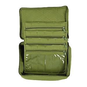 Yazzii 4 Pocket Crafter’s Organizer Tote – Arts & Crafts Storage Tote Bag - Multipurpose Storage Organizer for Crafts, Sewing, Jewelry, Make Up Green